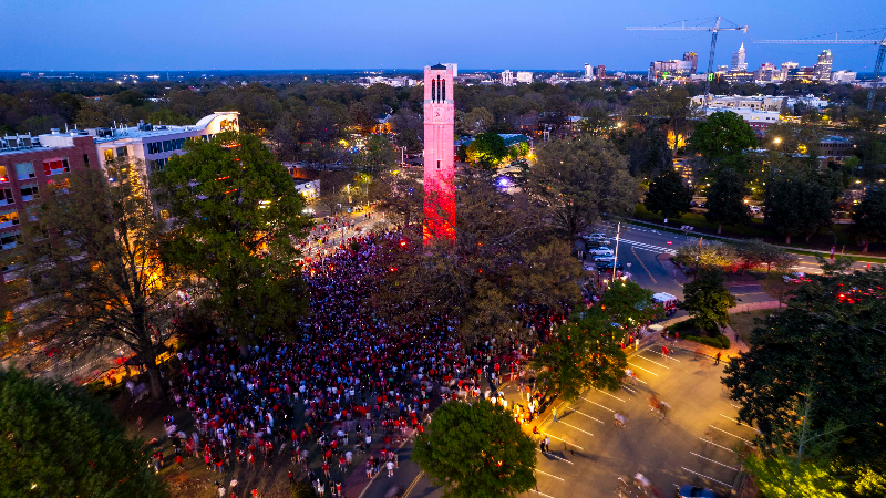 NC State fans celebrate Final Four advances at Belltower | Raleigh News ...