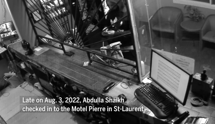2022: Surveillance footage of Abdulla Shaikh at Motel Pierre | Montreal ...
