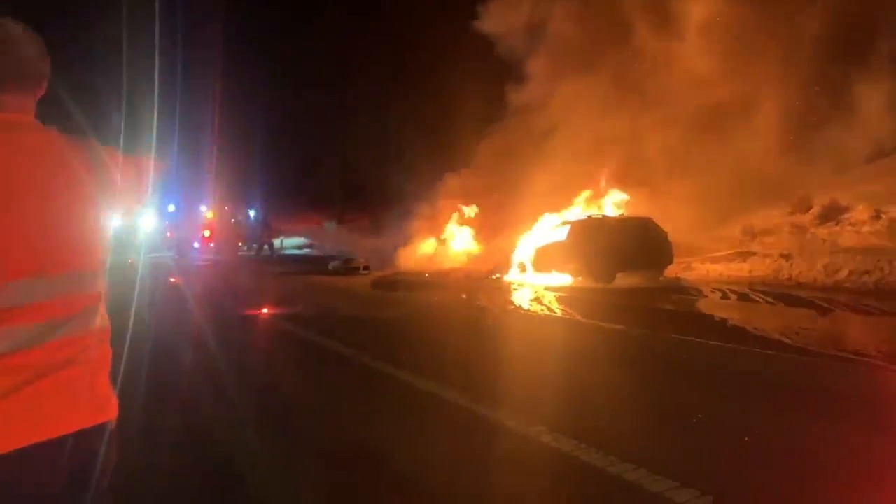 DUI crash in Caltrans cone zone on Highway 267 near Tahoe CA ...