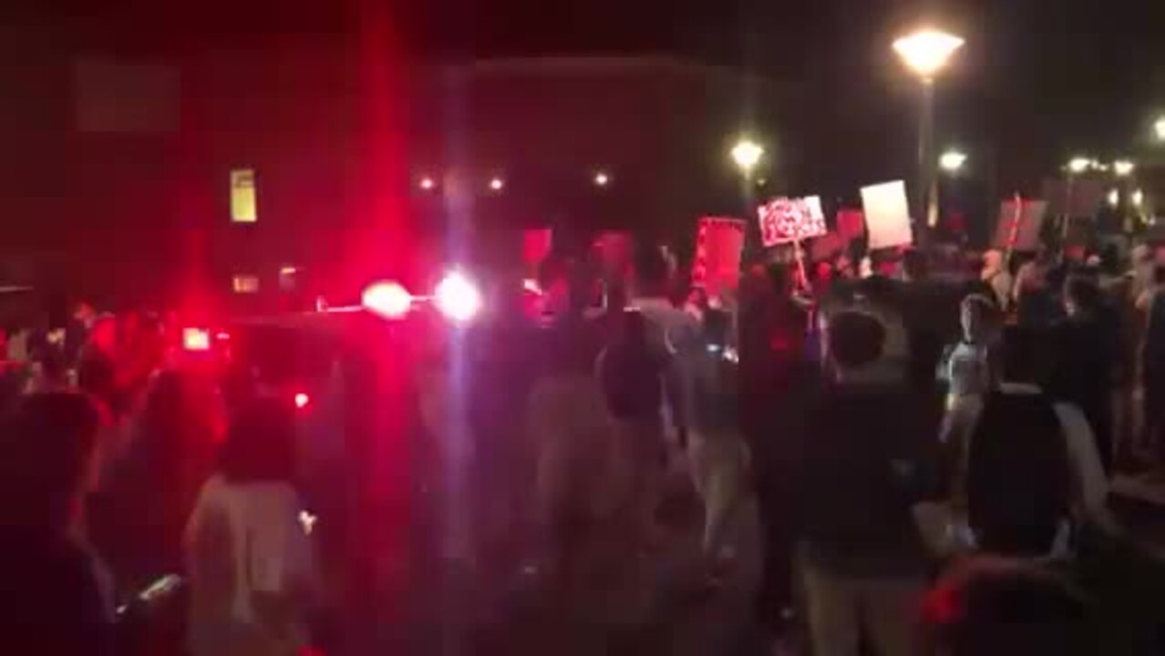Penn State students march on campus after protest of now-canceled event ...