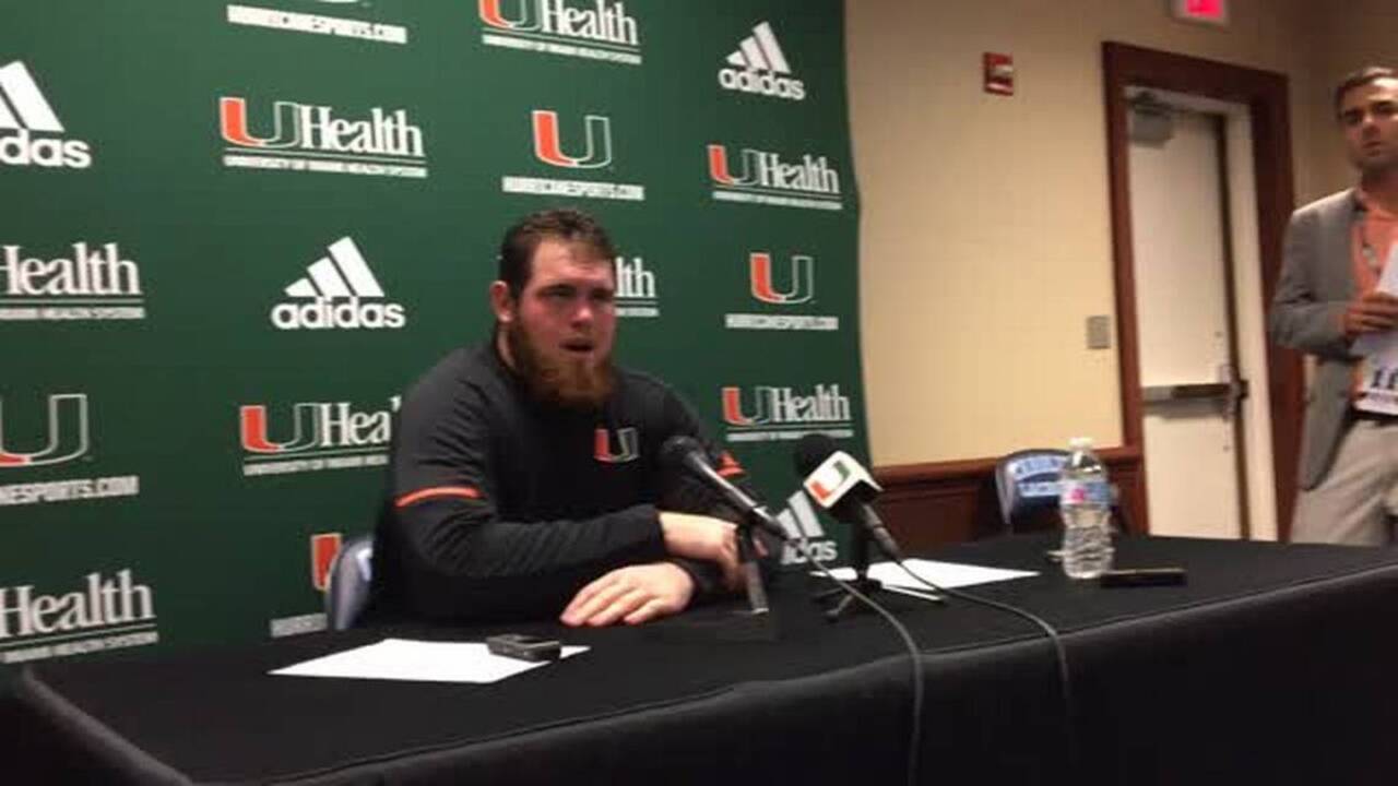 UM tackle Kc McDermott addresses media | Miami Herald