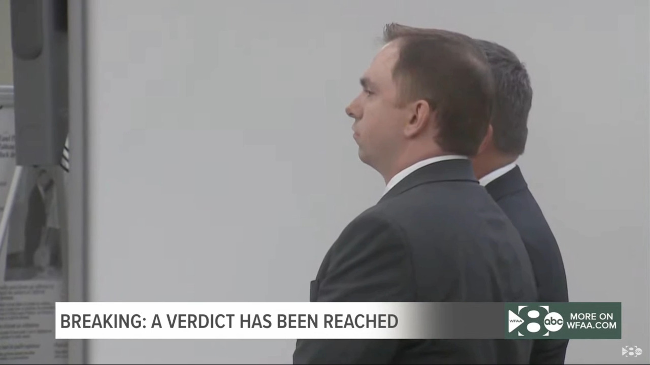 Reading of the manslaughter verdict in the Aaron Dean murder trial ...