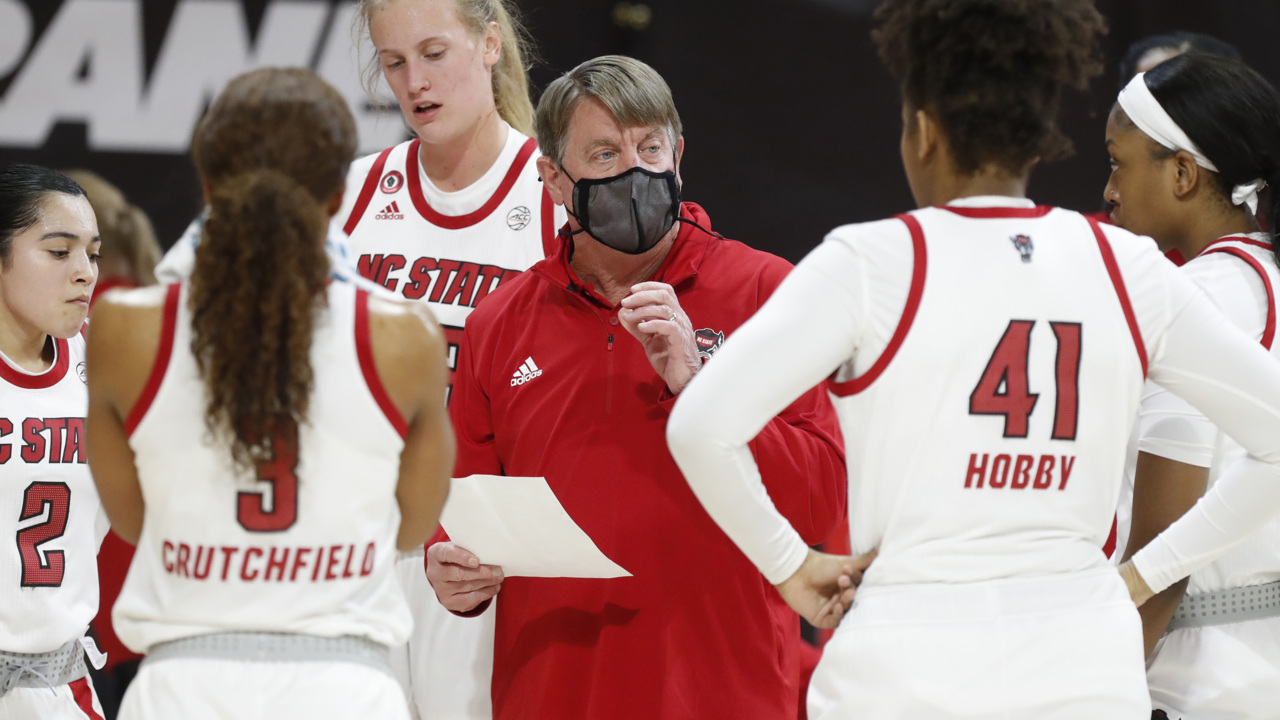NC State women's basketball coach Wes Moore talks about loss to UNC and ...