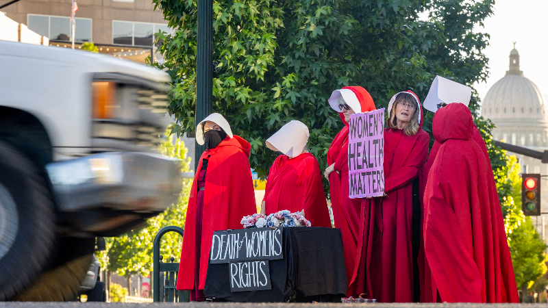 'Handmaids' protest for change in Idaho reproductive rights | Idaho ...