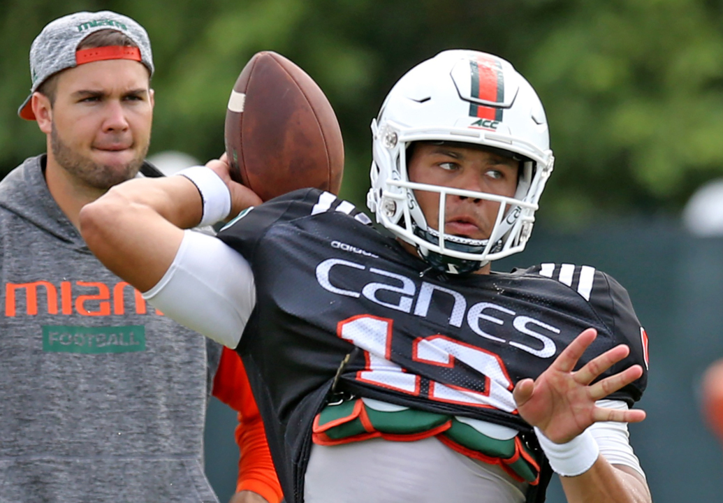 University of Miami quarterback Mark Rosier talks to the media during ...