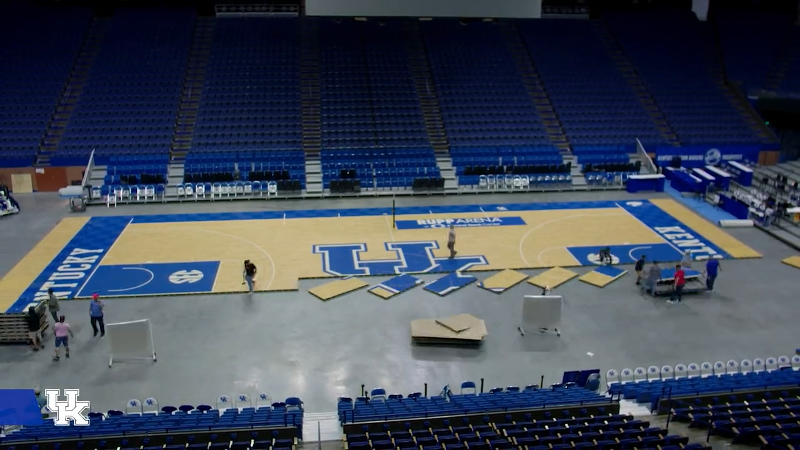 Timelapse: New UK basketball court, floor at Rupp Arena | Lexington ...