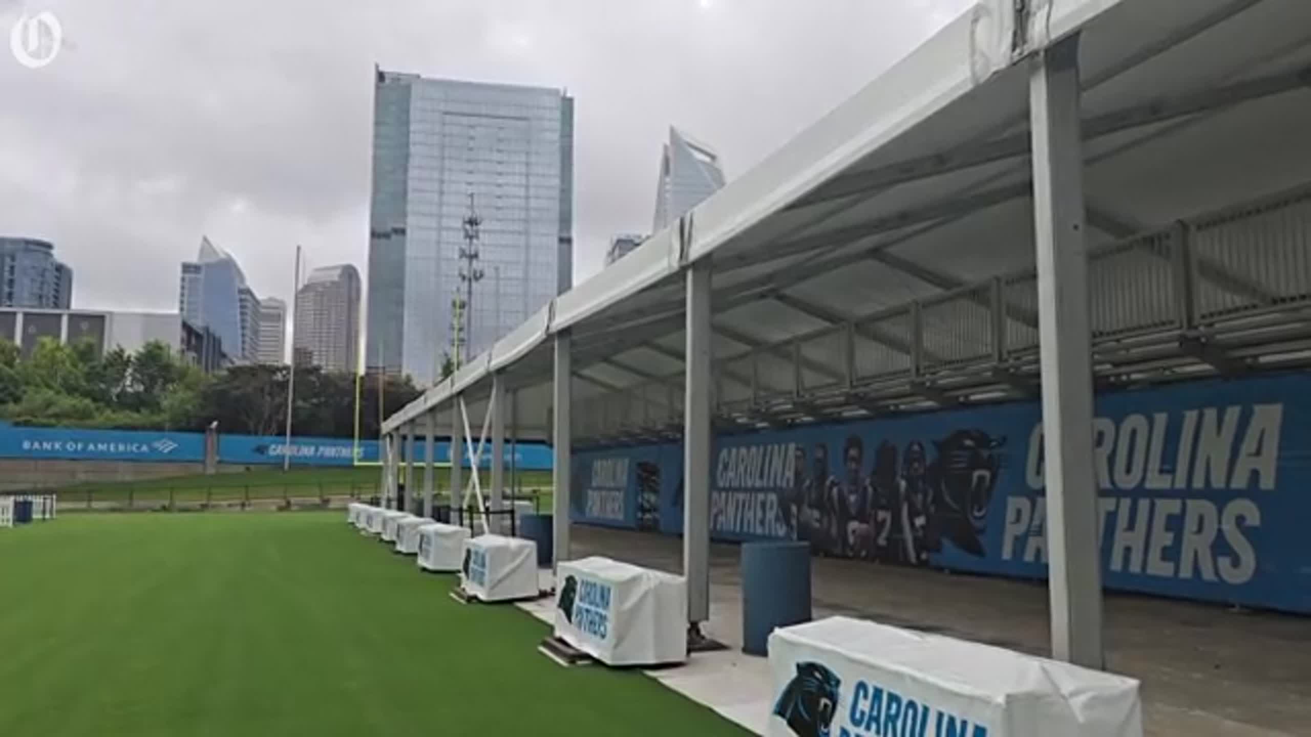 A look at the practice field and fan seating area for the Panthers ...