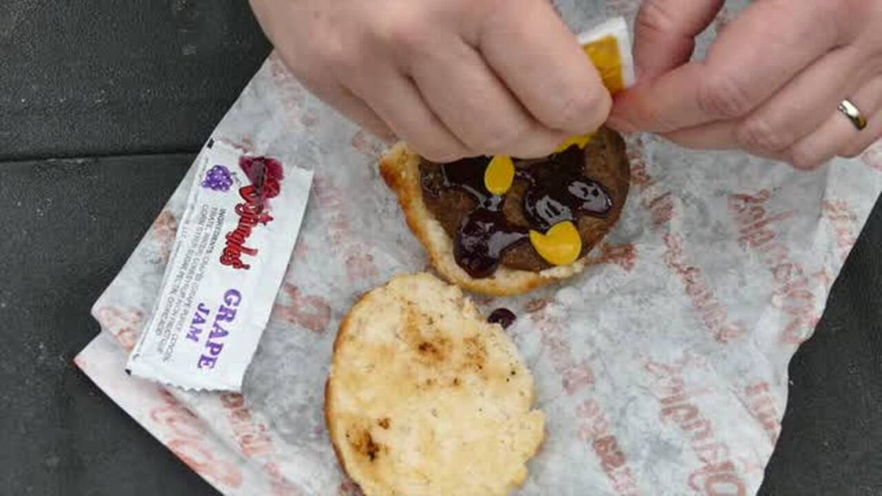 This chef and his drive-through creation: sausage biscuit with grape ...