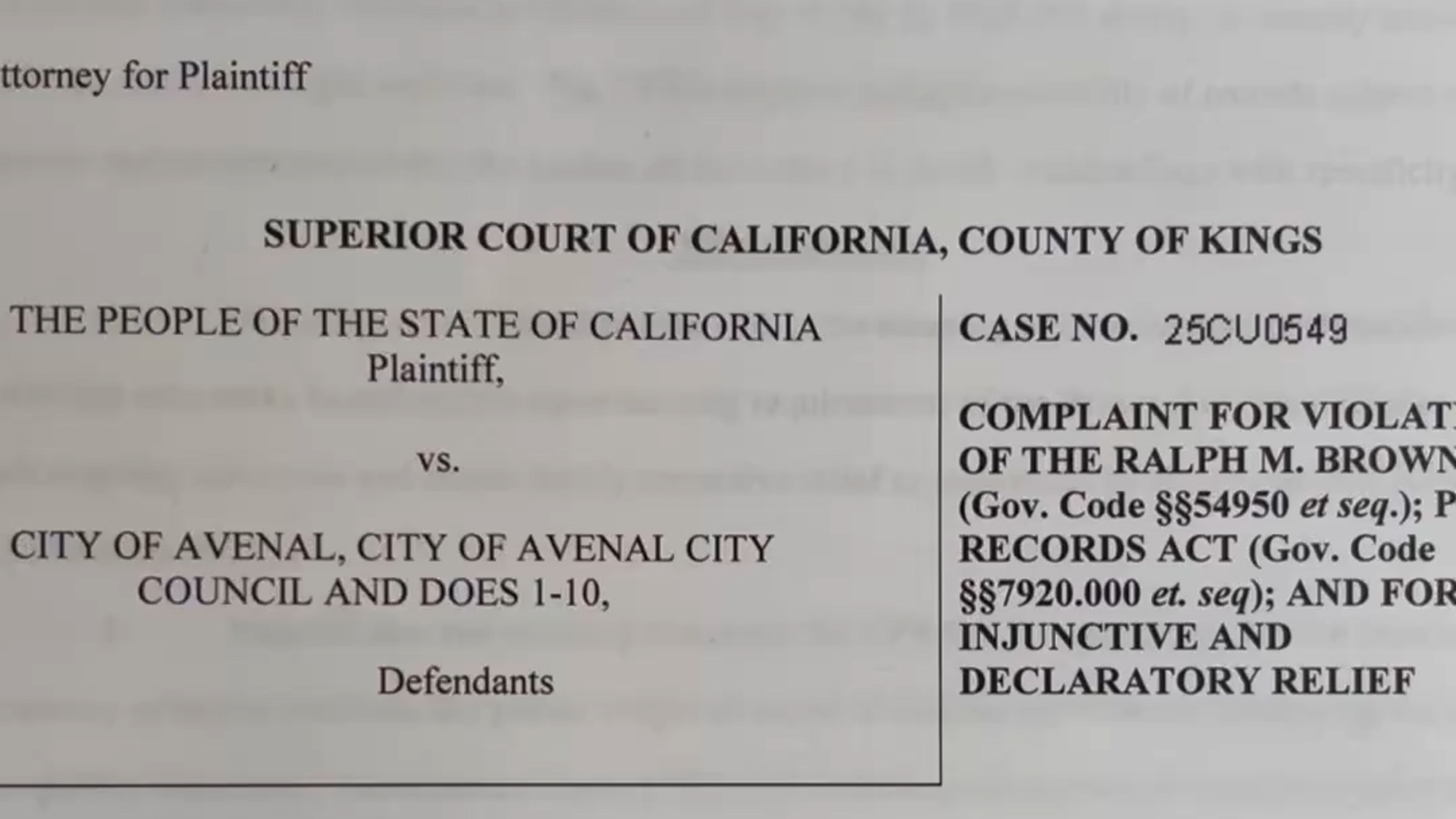 Kings County District Attorney Sarah Hacker sued the City of Avenal for ...