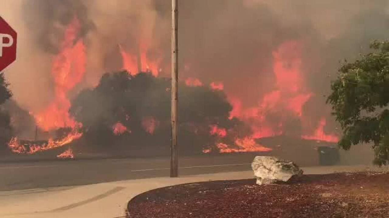 See fast-moving fire threaten structures near Lompoc, California | San ...