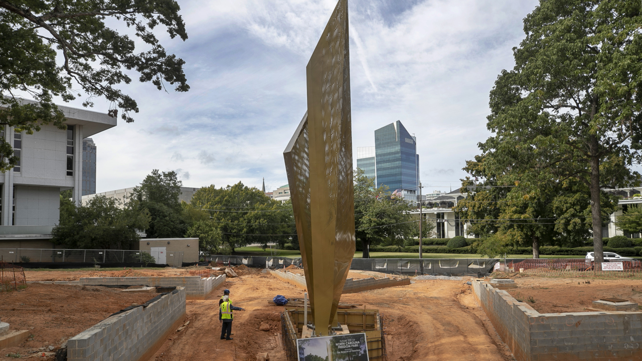 Beacon is installed in Raleigh’s Freedom Park as construction moves ...