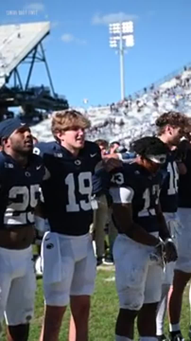 The Penn State football team sings the alma mater after win | Centre ...