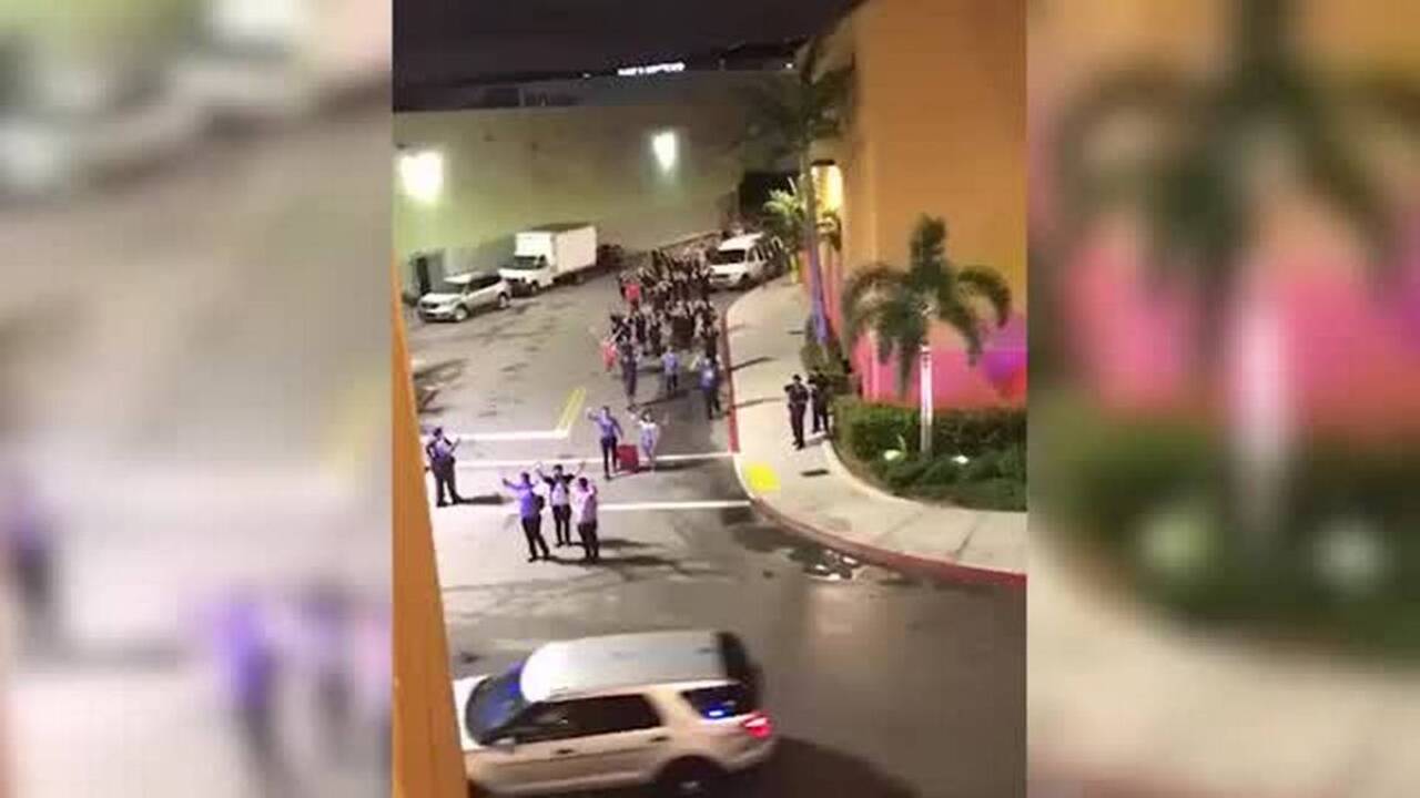 Mall patrons evacuated from Miami shopping mall with their hands up ...