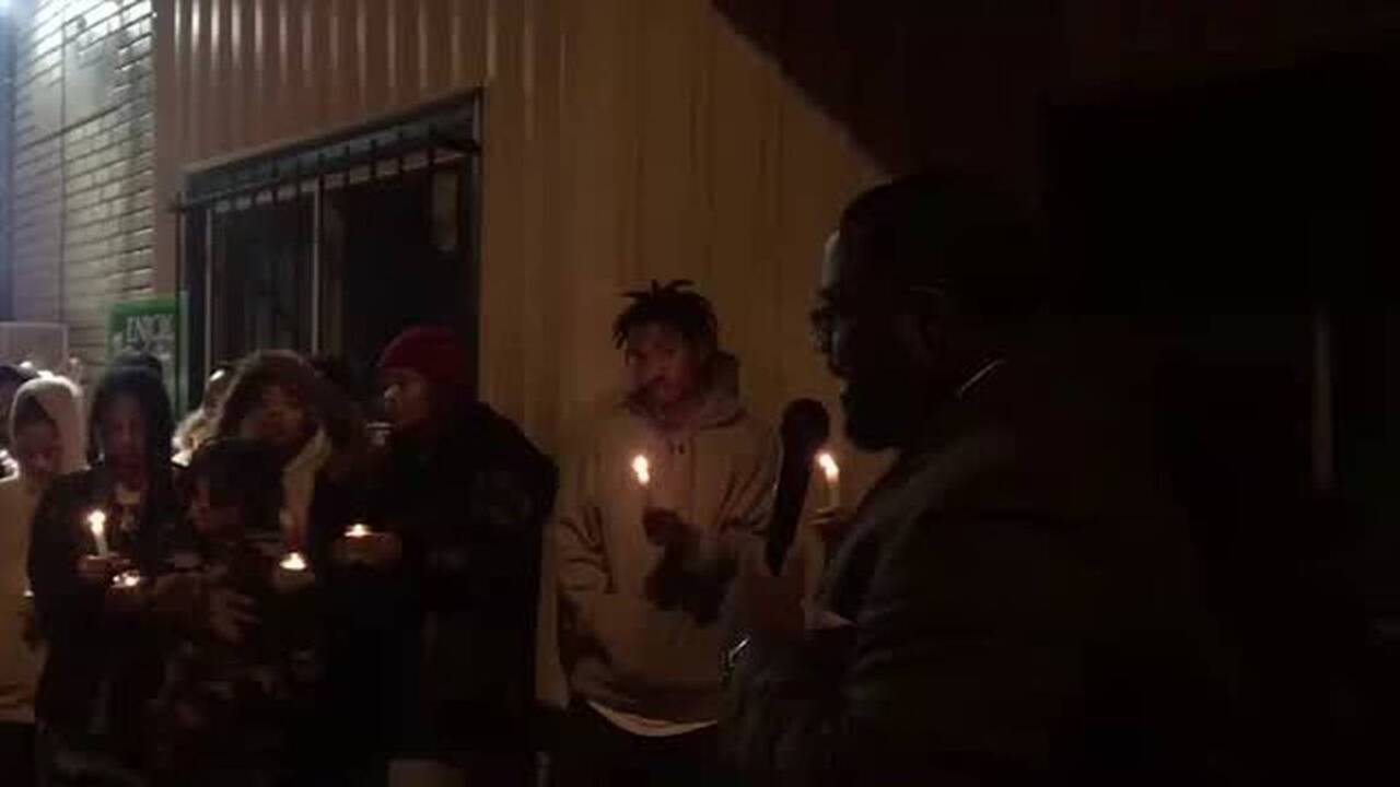 Pastor Branden Mims speaks to mourners at vigil for Daryl Singleton ...