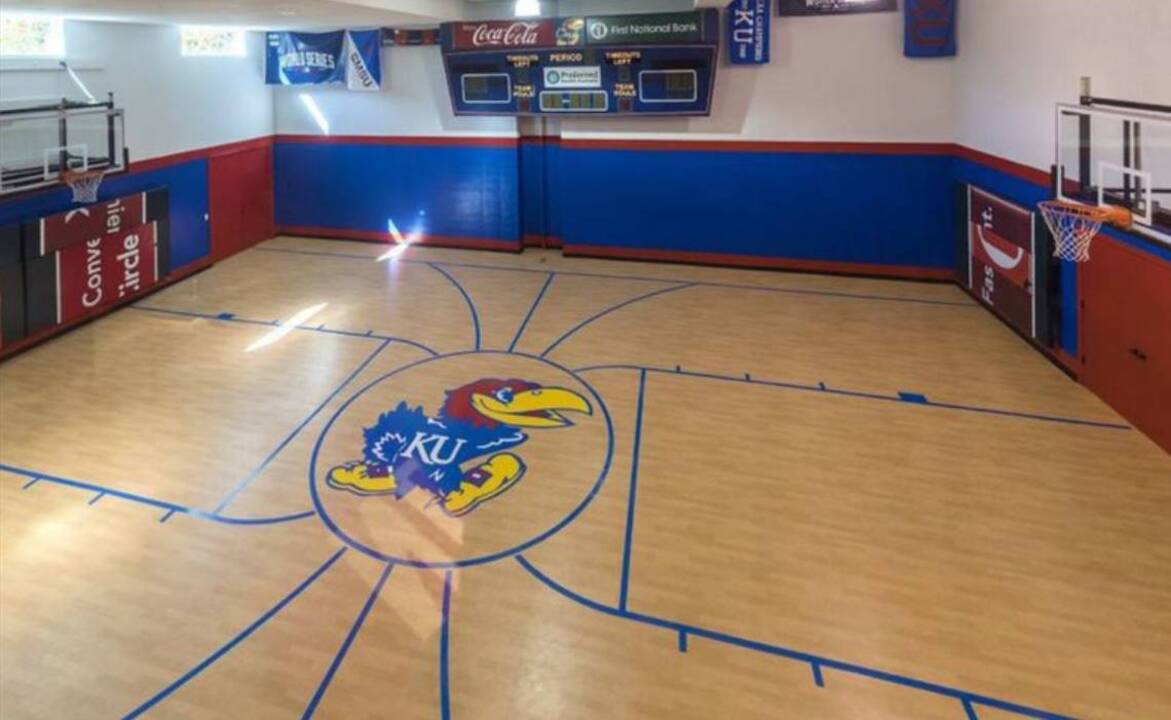 Home that features a mini Allen Fieldhouse is up for sale | Kansas City ...