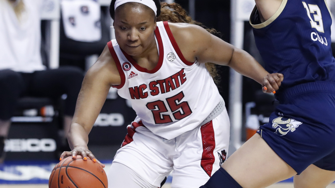 NC State coach Wes Moore talks about injury to Kayla Jones (Video ...