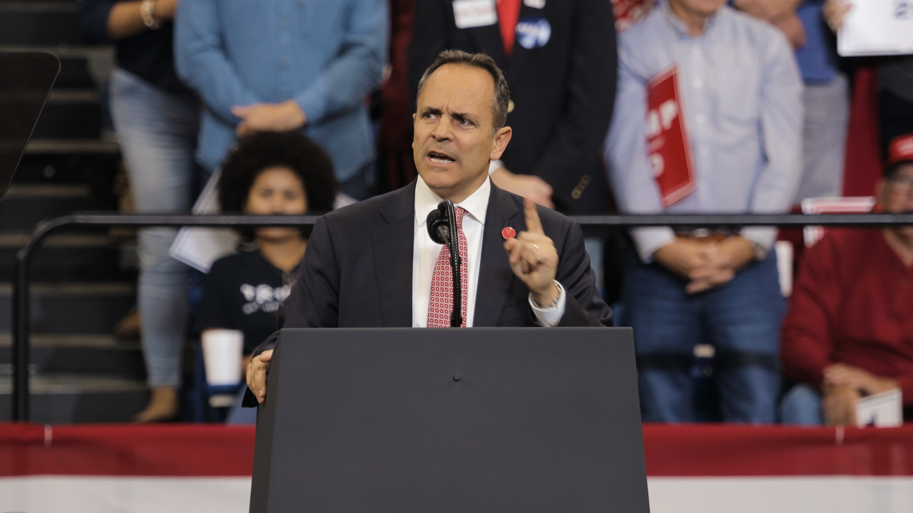 Gov. Matt Bevin speaks prior to Donald Trump's arrival | Lexington ...