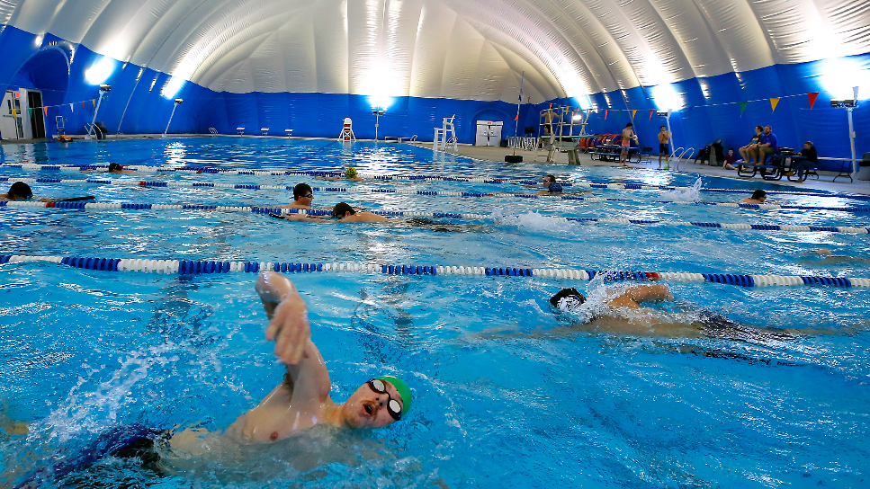Pasco indoor Memorial pool dome for year-round swimming and lessons ...
