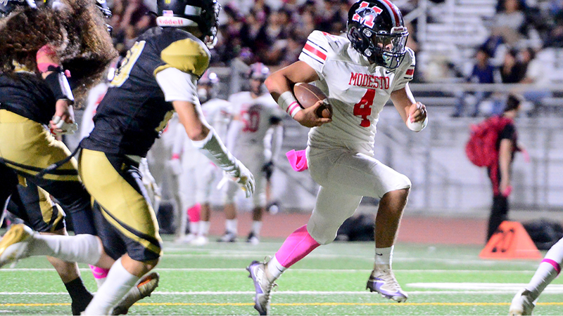 Watch highlights of Modesto High football's CCAL win over Enochs ...