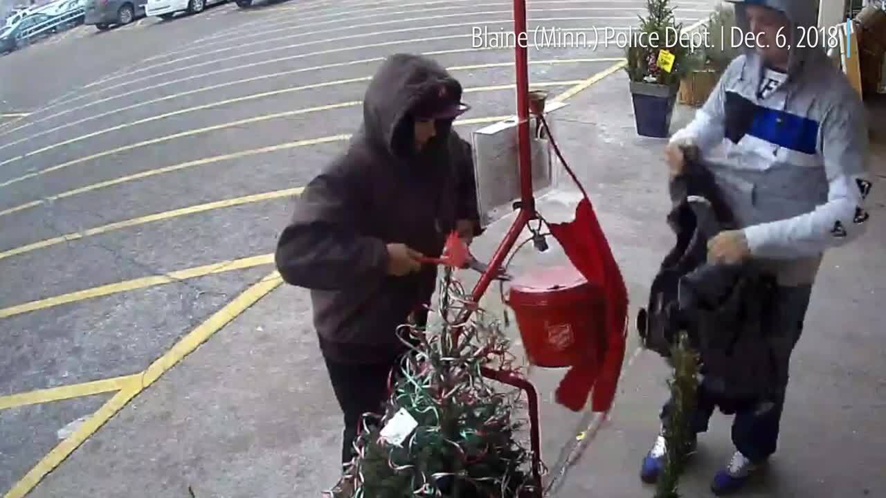 Watch bold thieves steal Salvation Army kettle in daylight using bolt ...