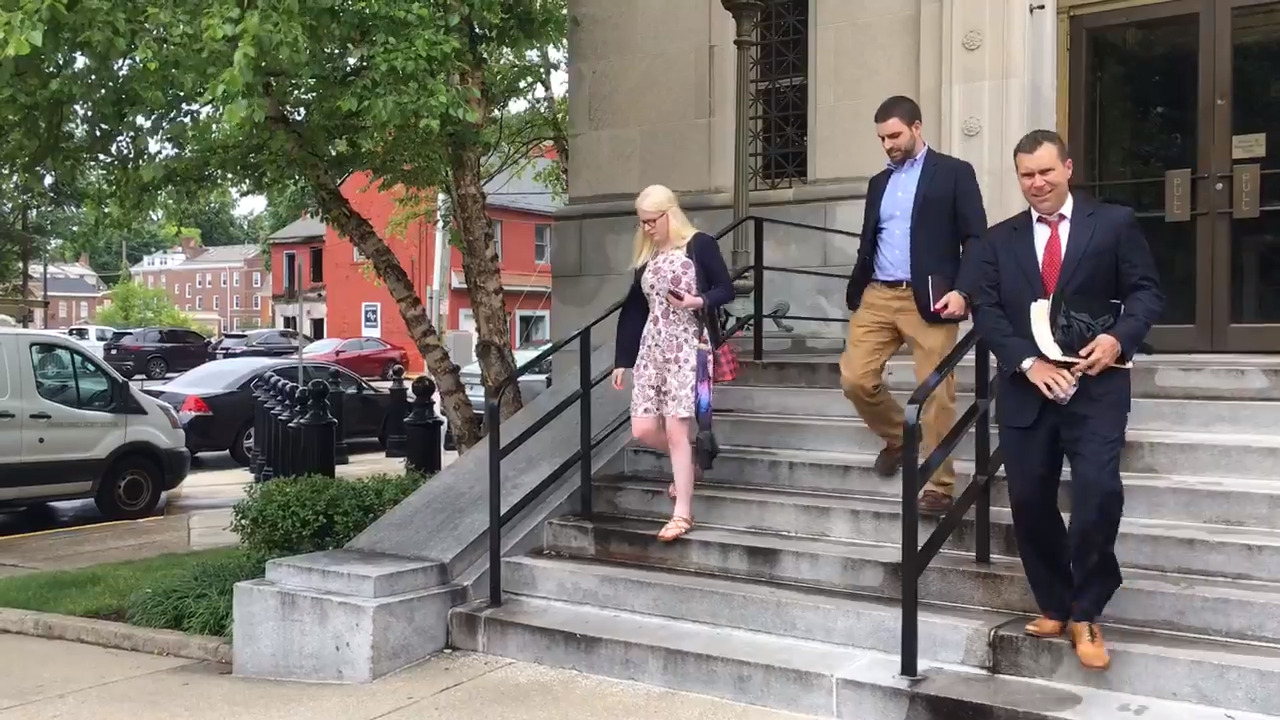 Haily Duvall leaves court after pleading guilty in threats against UK ...