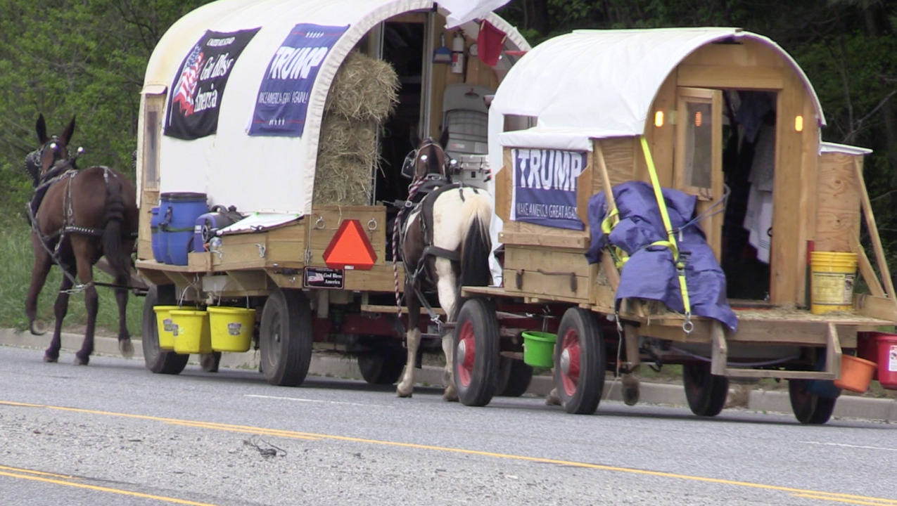 Horse-drawn wagons with Trump signs hoof through York County | Rock ...