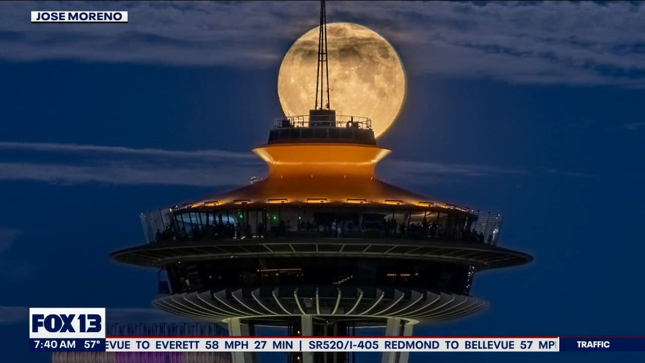 See these Buck Moon photos captured near the Seattle Space Needle ...