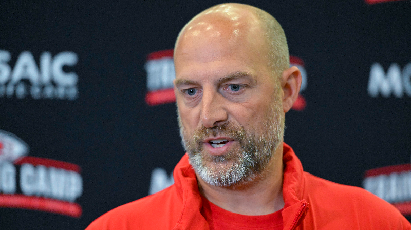 Kansas City Chiefs' offensive coordinator Matt Nagy talks about his ...