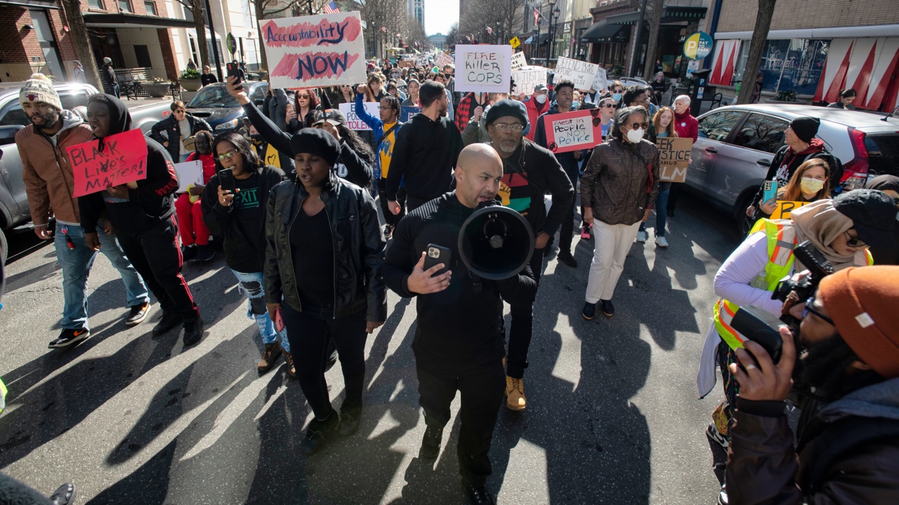 Protesters march in Raleigh to protest police brutality following the ...