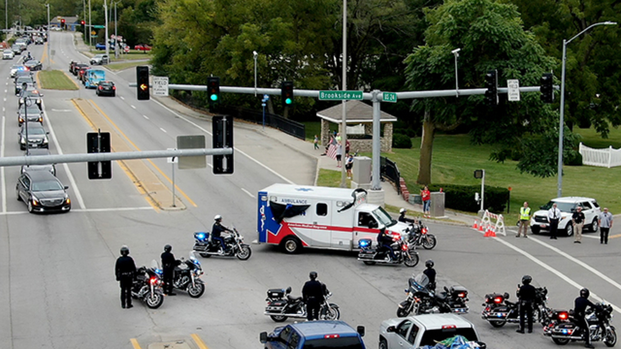Large procession accompanies Independence Police Officer Blaize Madrid ...