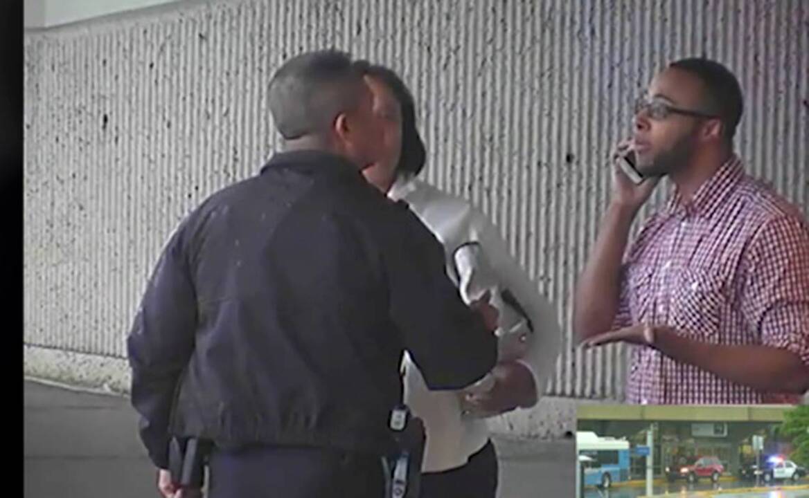 Audio of the exchange between Officer Sandy Thompson and Michael McGill ...
