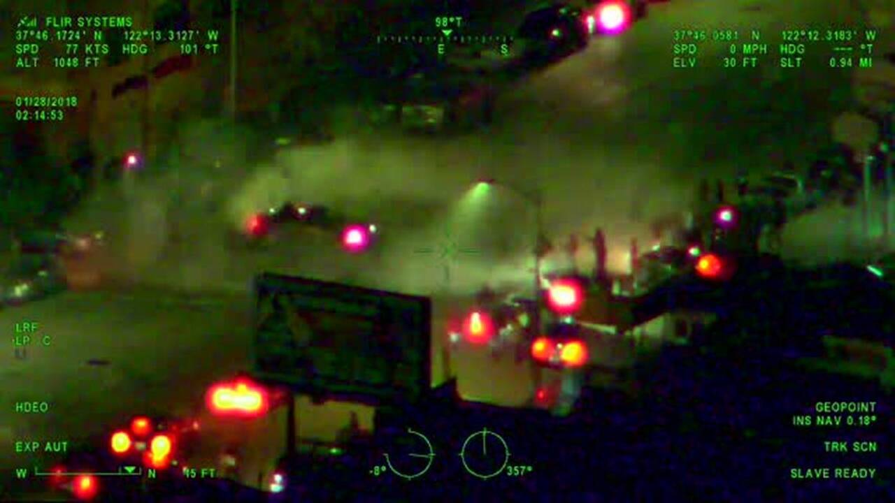 CHP chopper captured this car stunt on camera - and the laser that ...