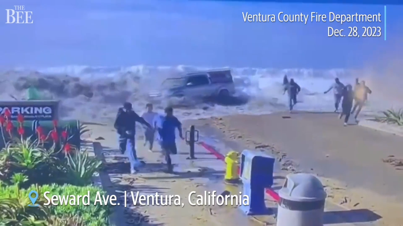 Watch rogue wave sweep away people on California beach | Sacramento Bee