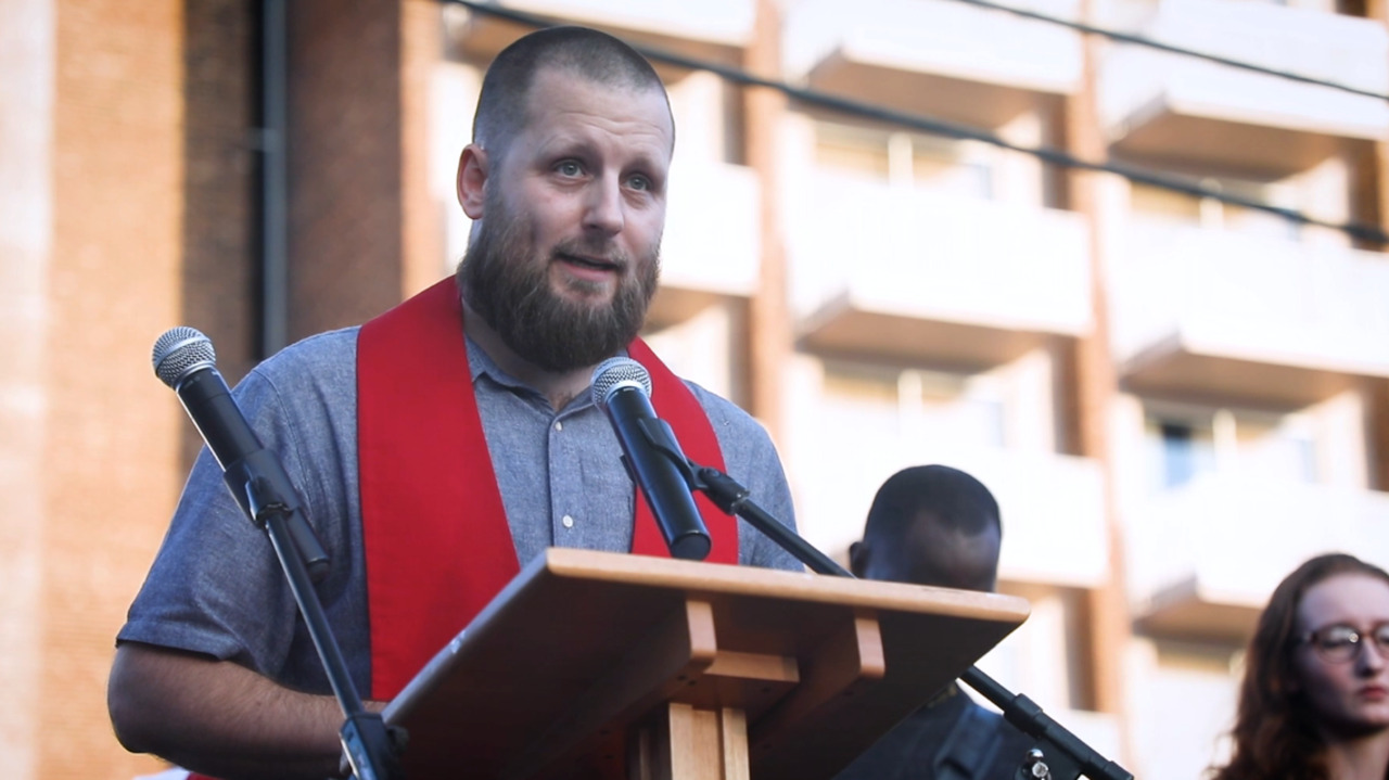 Pullen youth minister Bryan Lee speaks at student march against gun ...