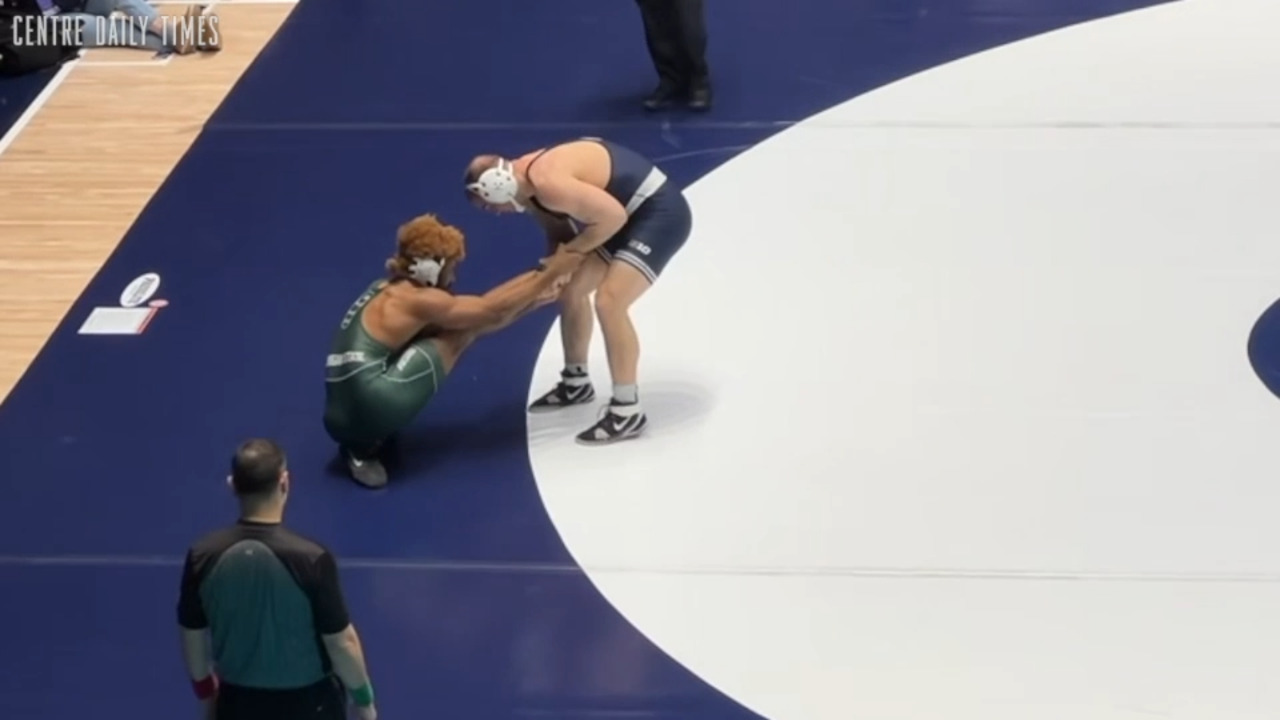 Penn State's Max Dean dominates Cameron Caffey at 197 lbs | Centre ...